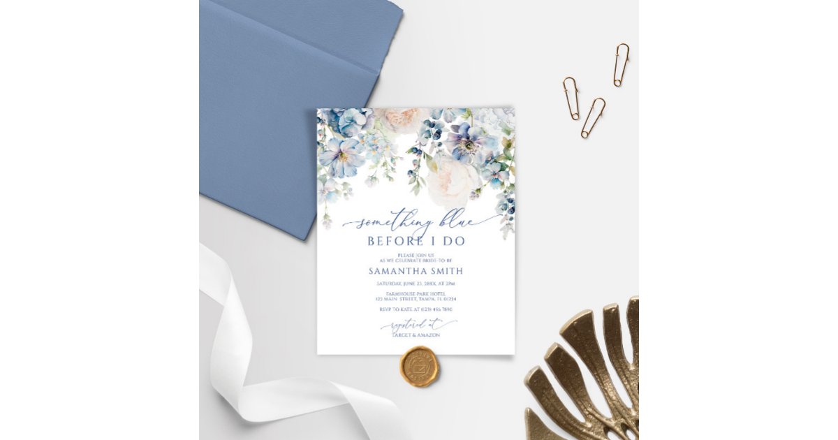 BUDGET Something Blue Before I Do Invitation | Zazzle