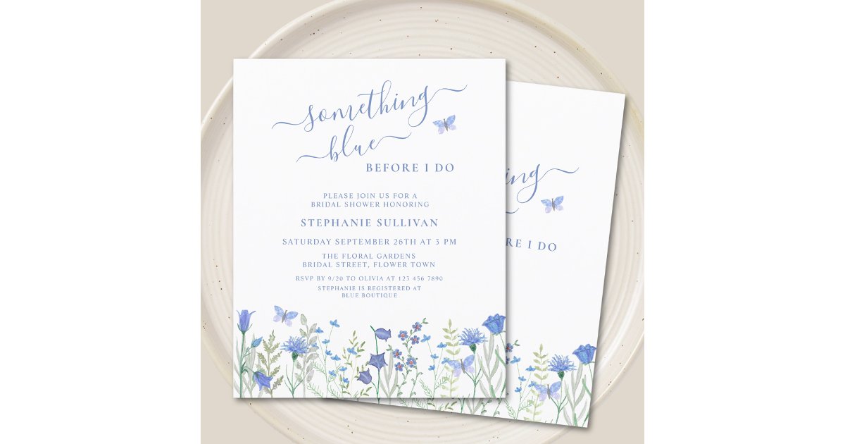 Budget Something Blue Bridal Shower Invitation | Zazzle