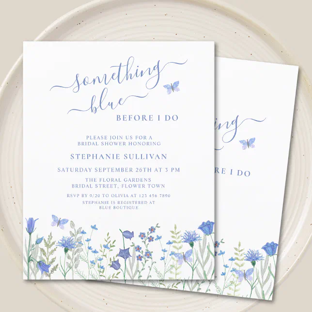 Budget Something Blue Bridal Shower Invitation | Zazzle
