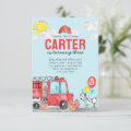Budget Sound Alarm Fire Truck Firefighter Birthday Note Card | Zazzle