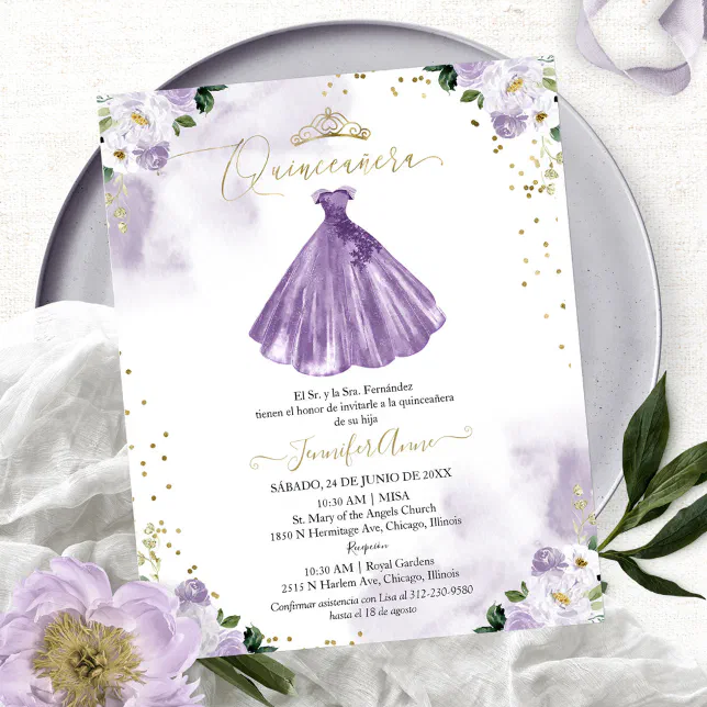 Budget Spanish Quinceanera Invitation Floral | Zazzle