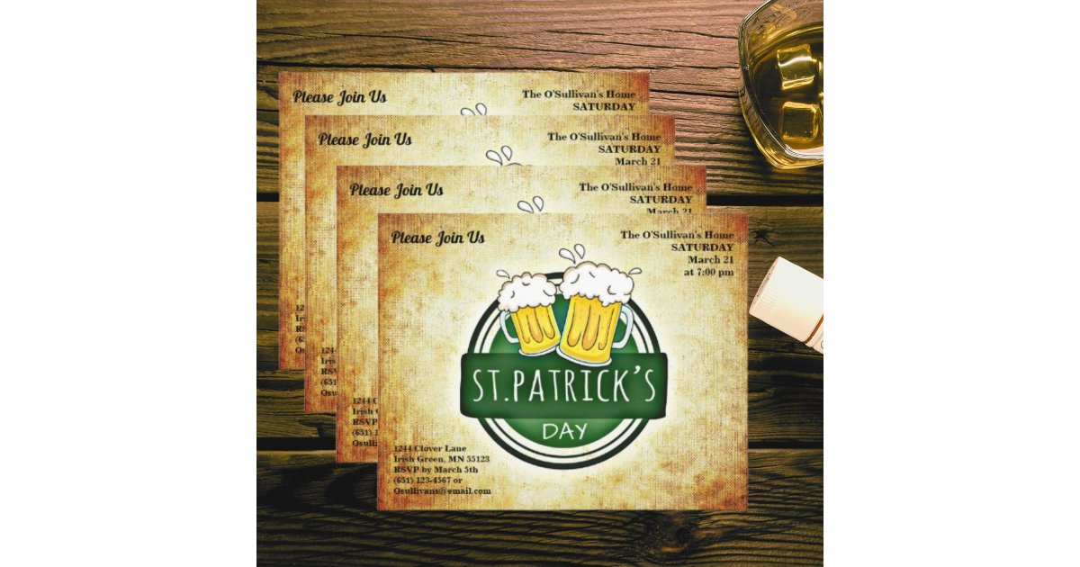 Budget St Patrick's Day Party Irish Brew Vintage Flyer | Zazzle