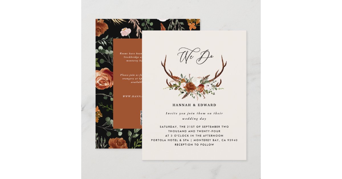 Budget Stag terracotta floral rustic elegant | Zazzle