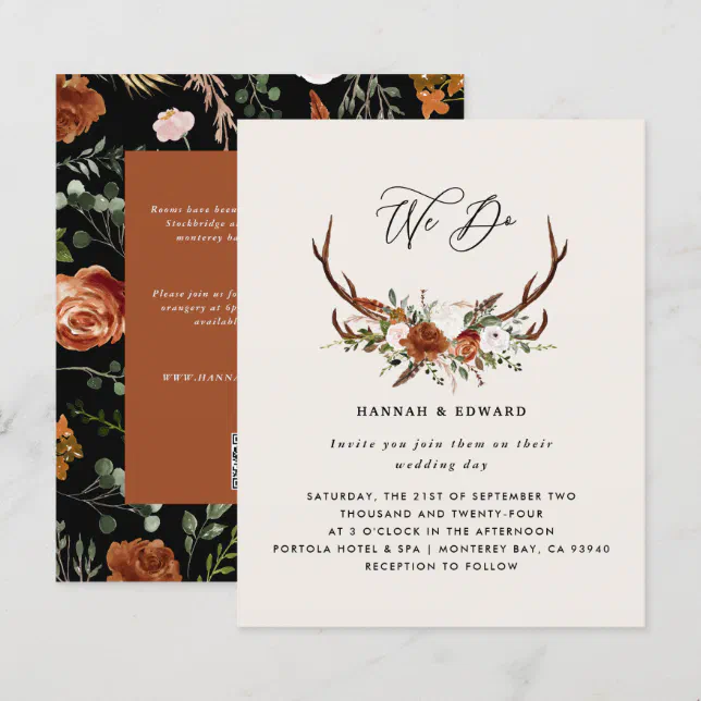Budget Stag terracotta floral rustic elegant | Zazzle