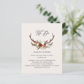 Budget Stag terracotta floral rustic elegant | Zazzle