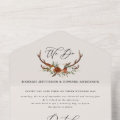 Budget stag terracotta floral rustic elegant all in one invitation | Zazzle