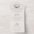 Budget stag terracotta floral rustic elegant all in one invitation | Zazzle