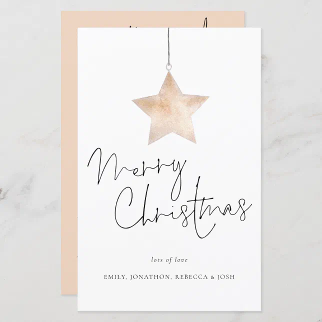 Budget Star Script Calendar Merry Christmas Card | Zazzle