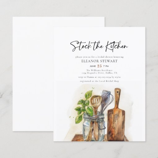 Budget Stock The Kitchen Bridal Shower Invitation | Zazzle