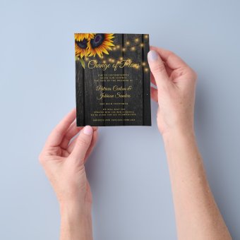 Budget sunflower wedding postponement announcement flyer | Zazzle