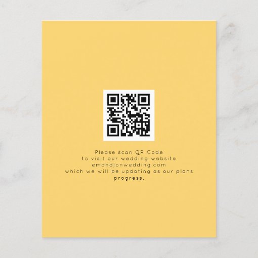 Budget Sunflowers QR Code Yellow Save The Date | Zazzle