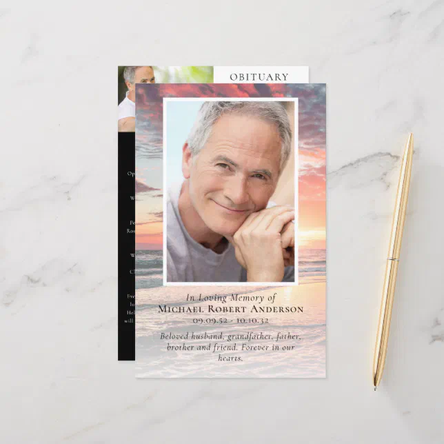 BUDGET Sunset Photo Memorial Service Program | Zazzle