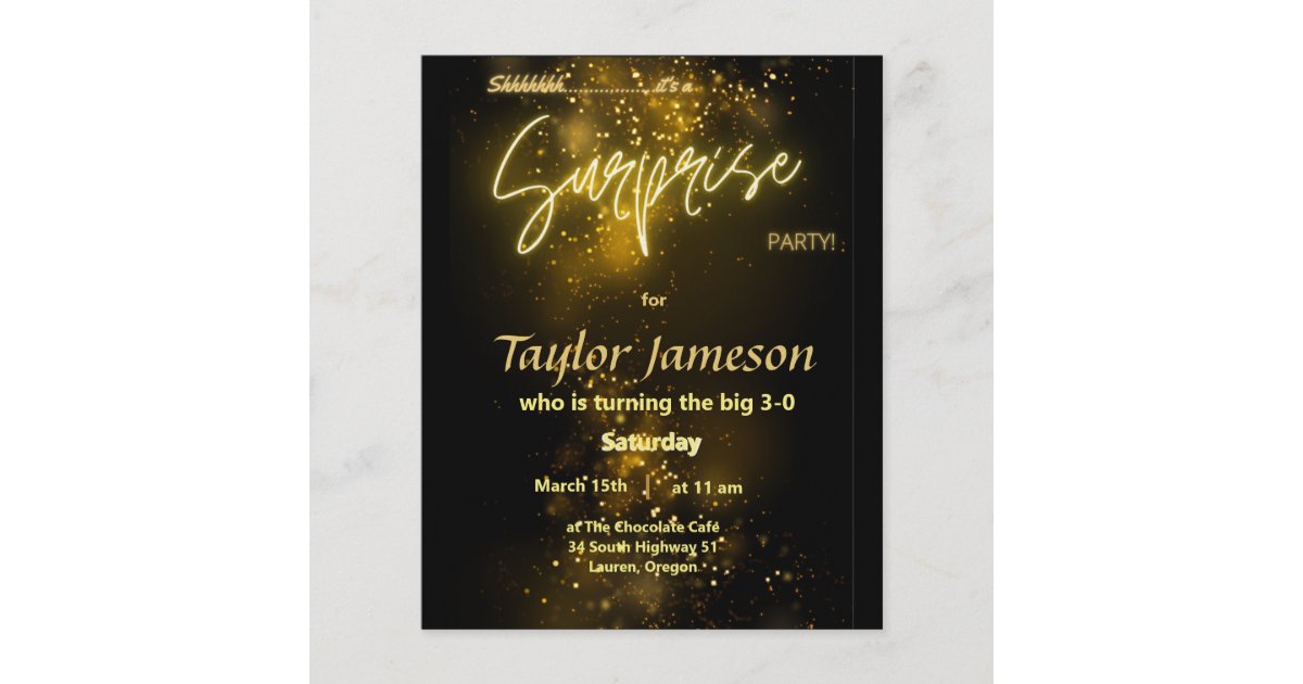 Budget surprise Invitation QR rsvp Flyer | Zazzle