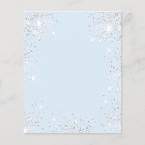 Budget Sweet 16 baby blue silver glitter | Zazzle