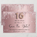Budget Sweet 16 blush pink glitter save the date | Zazzle
