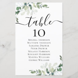 BUDGET Table No Seating Chart Menu Card | Zazzle