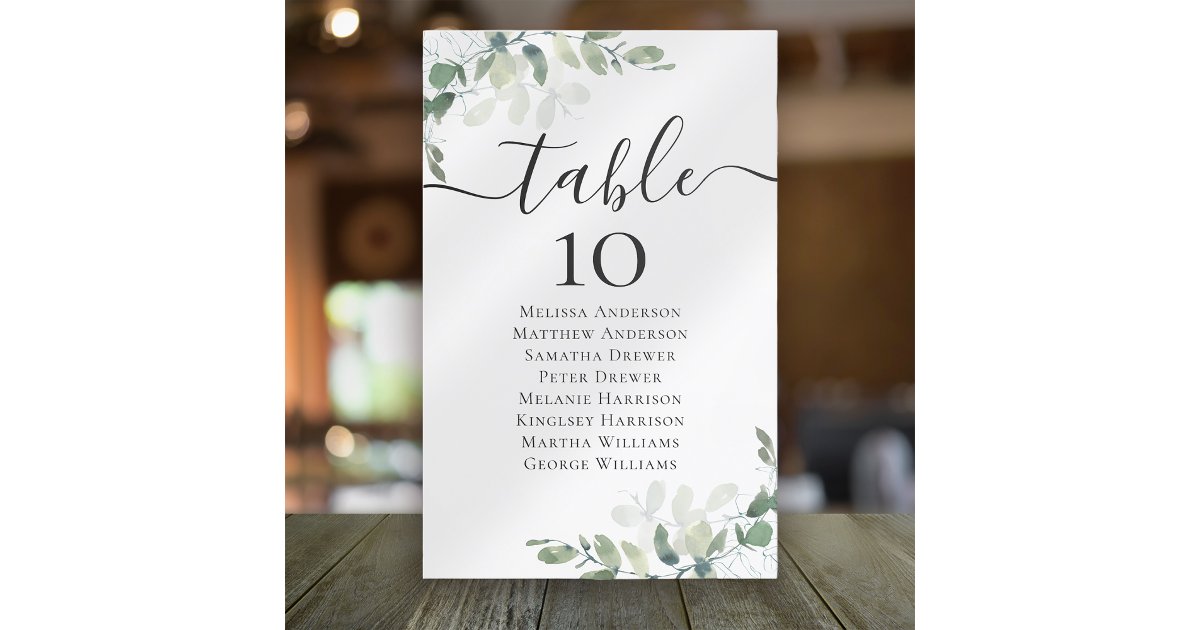 BUDGET Table No Seating Chart Menu Card | Zazzle