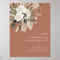Budget terracotta botanical modern elegant foliage poster | Zazzle