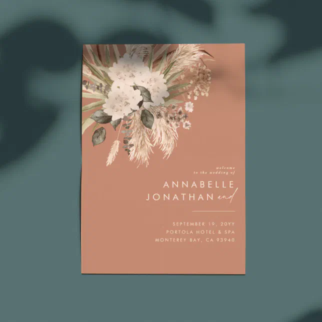 Budget terracotta botanical modern elegant foliage poster | Zazzle