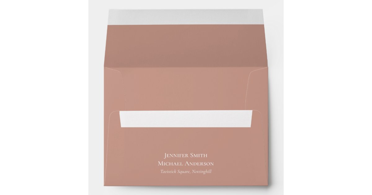 BUDGET Terracotta Monochrome Wedding Envelope | Zazzle