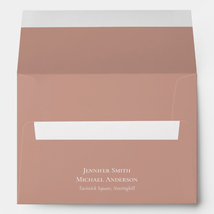 BUDGET Terracotta Monochrome Wedding Envelope | Zazzle