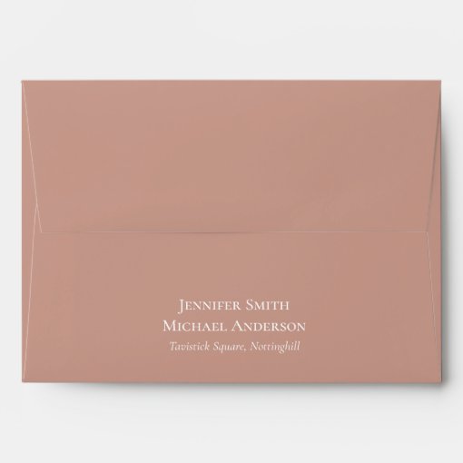 BUDGET Terracotta Monochrome Wedding Envelope | Zazzle