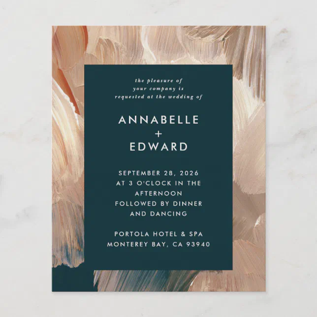 budget terracotta painterly wedding invitation flyer | Zazzle
