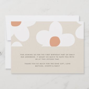 Budget Thank you birthday daisy terracotta natural Invitation | Zazzle