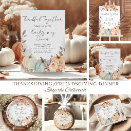 Budget Thanksgiving Dinner Pumpkins Invitation | Zazzle