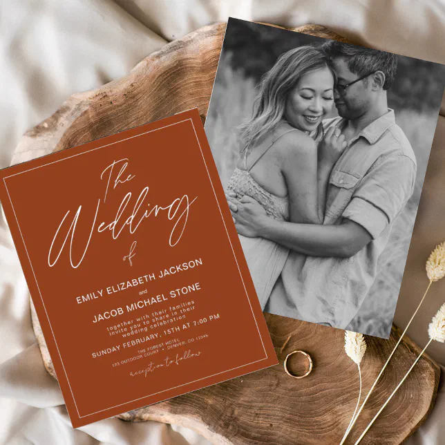 Budget The Wedding of Burnt Orange Photo Elegant Flyer | Zazzle
