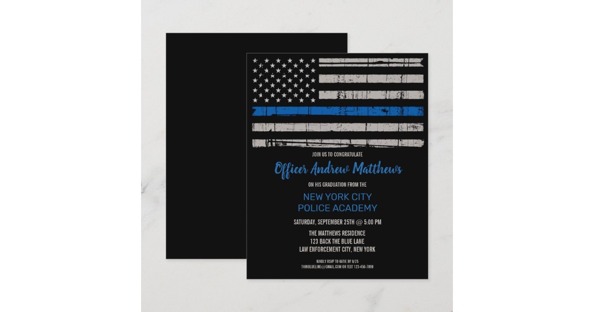 Budget Thin Blue Line Law Enforcement Graduation | Zazzle.com