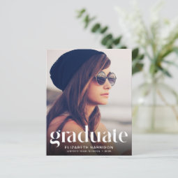 Budget Trendy Photo Graduation Party Invitation | Zazzle