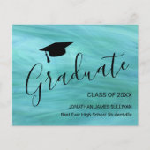 Budget Turquoise Graduation Announcement | Zazzle