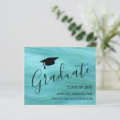 Budget Turquoise Graduation Announcement | Zazzle