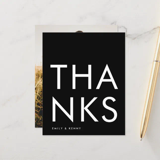 Budget Ultra Modern Big Monogram Thank You | Zazzle