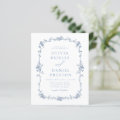 Budget Victorian Vintage QR Code Blue Wedding | Zazzle