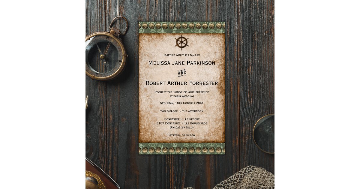 Budget Vintage Steampunk Wedding Invitation Flyer | Zazzle