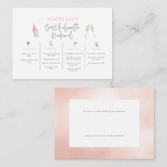 budget Watercolor Bachelorette weekend Note Card | Zazzle