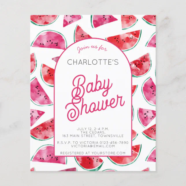 Budget Watermelon Baby Shower Invitation | Zazzle
