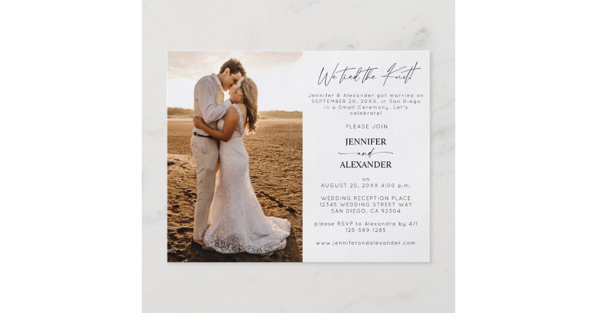 Budget We Tied the Knot 1 Wedding Reception Flyer | Zazzle