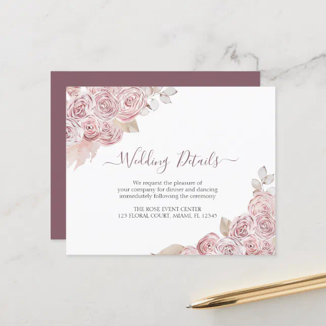 Budget Wedding Details Bohemian Dusty Pink Floral | Zazzle