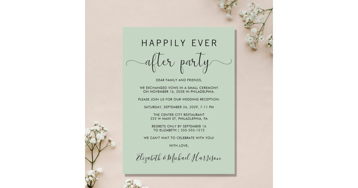 Budget Wedding Happily Ever After Party Invite | Zazzle