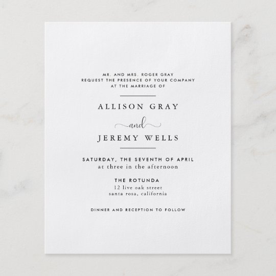 Budget Wedding Invitation Flyer | Zazzle.com