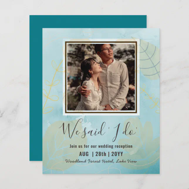 BUDGET Wedding Reception Invite With Couple PHOTO | Zazzle