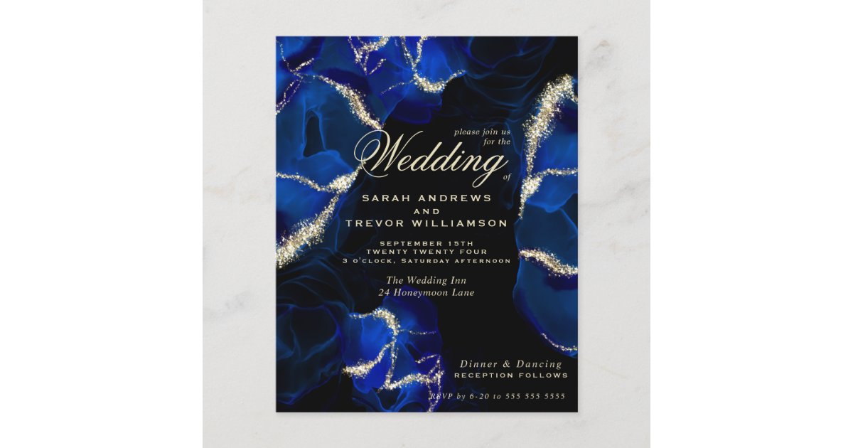 Budget Wedding Stunning Royal Blue on Black | Zazzle