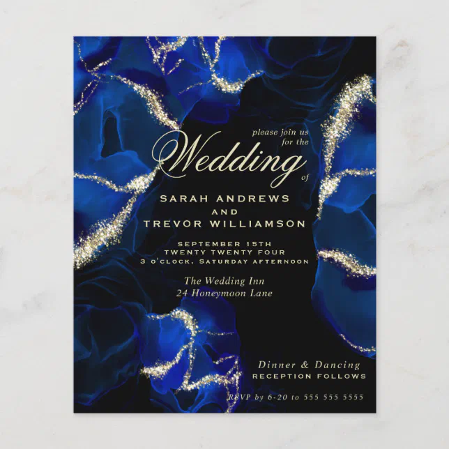 Budget Wedding Stunning Royal Blue on Black | Zazzle