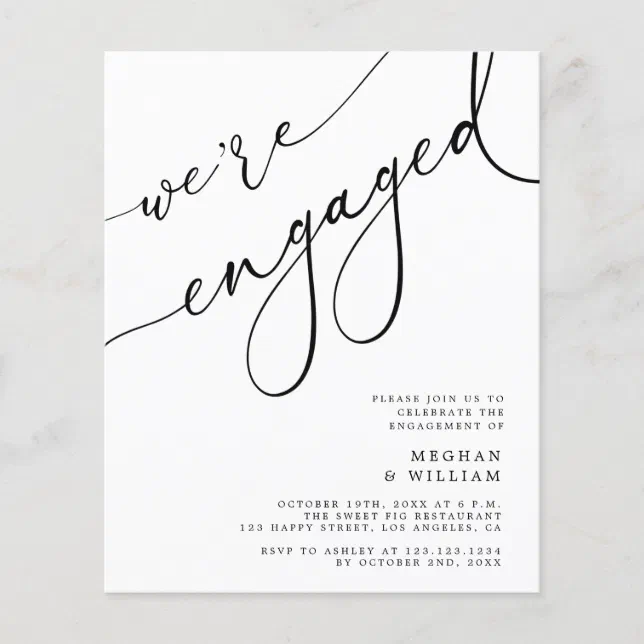 Budget We're Engaged Engagement Party Invitation | Zazzle