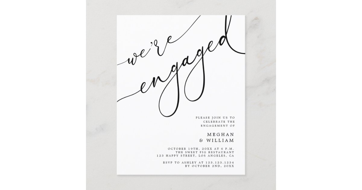 Budget We're Engaged Engagement Party Invitation Flyer | Zazzle