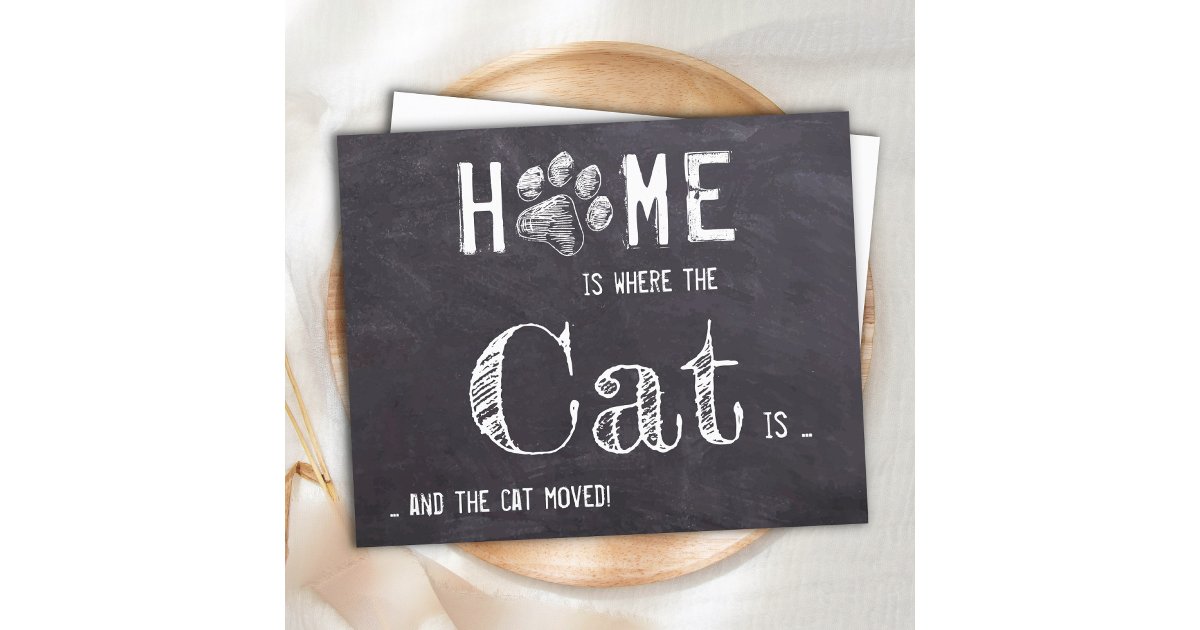 Budget We've Moved Cat Pet Moving Announcement | Zazzle