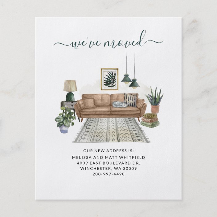 Budget We've Moved Chic Moving Announcement Flyer | Zazzle
